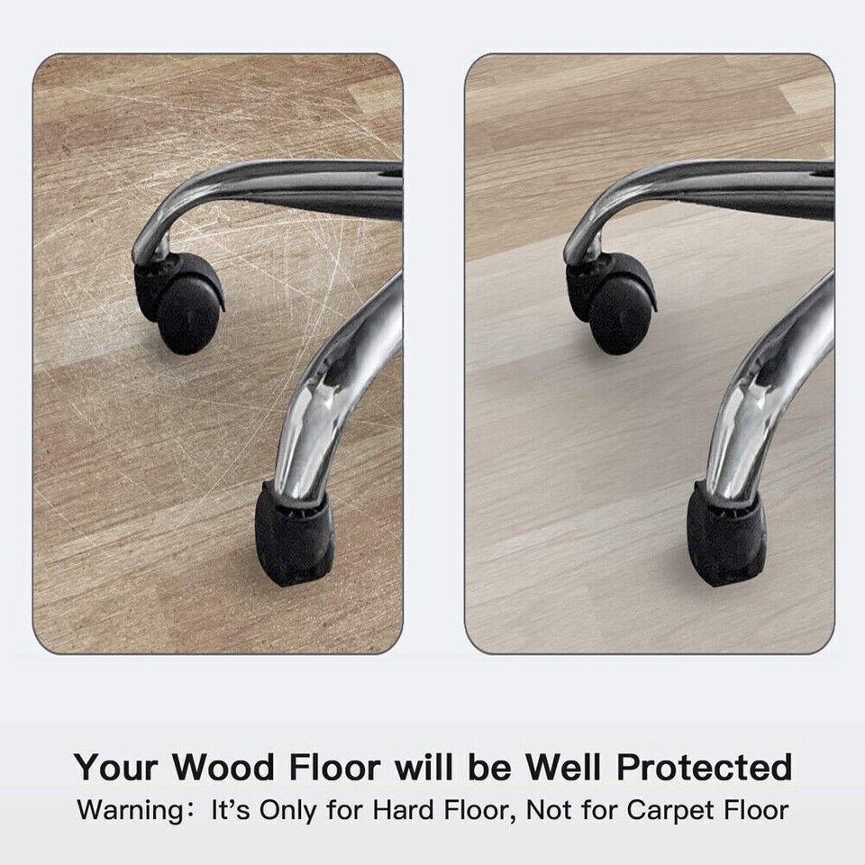 Non Slip Office Chair Desk Floor Mat Computer Carpet PVC Plastic Clear ...