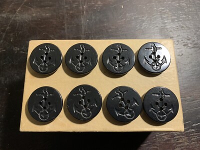 Vintage Original USGI Navy Pea Coat Black Anchor Buttons set of 8 free ...