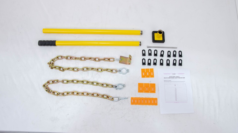 Auto Body Alignment Bar Repair Tool w/Chain for Bumper Hood Panel Deck ...