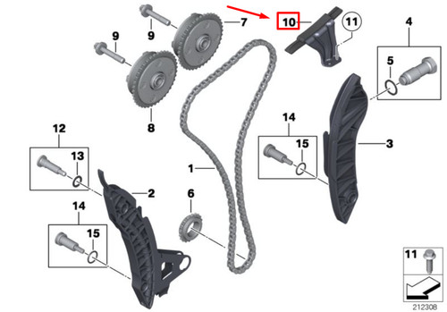 NEW OEM MINI COUNTRYMAN R60 TIMING CHAIN GUIDE RAIL 11317577631 GENUINE ...