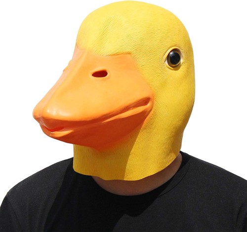 PartyHop - Yellow Duck Mask - Halloween Latex Animal Full Head ...