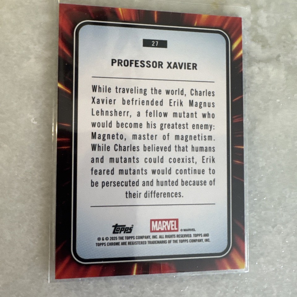 Marvel Topps Chrome 2025 Professor Xavier Spider-Web /399 + Professor ...