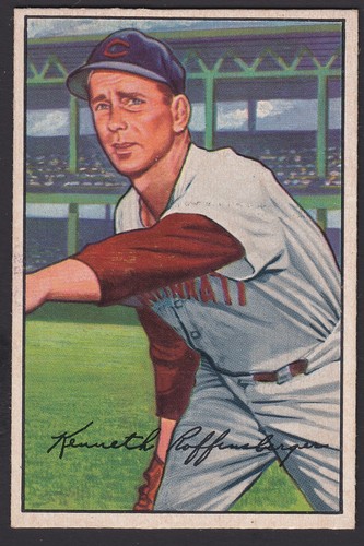 1952 Bowman #55 Kenneth Ken Raffy Raffensberger Cincinnati Reds ...