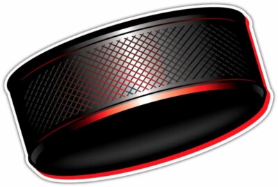 Hockey Puck Winter Sport Abstract Car Bumper Vinyl Sticker Decal 5"X3.5 ...