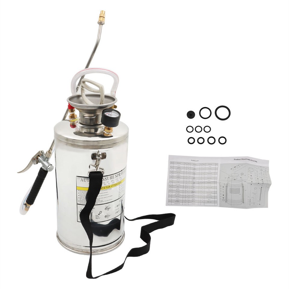 Stainless Steel Sprayer 1/1.5/2/3/3.5 Gallon Pump Sprayer for Lawn ...