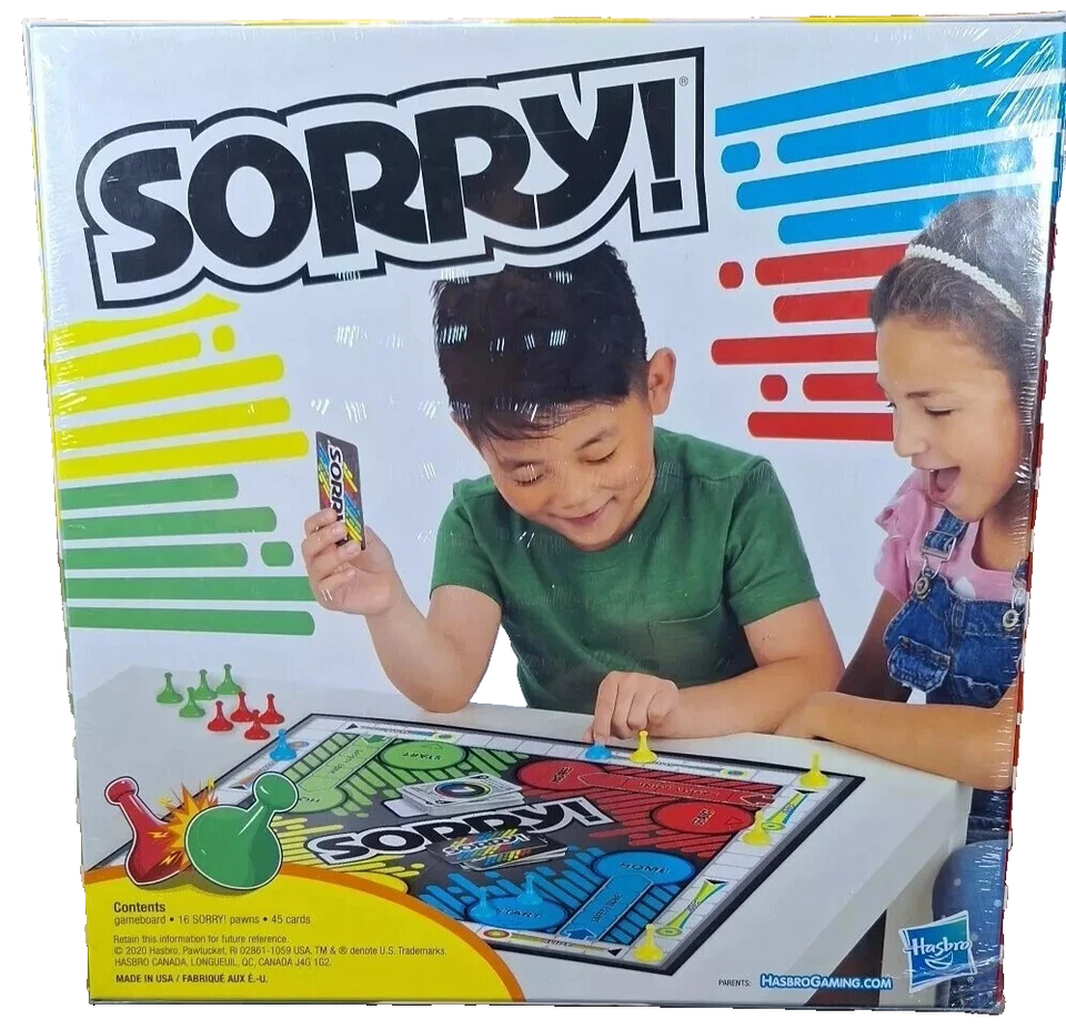 Sorry! Classic Hasbro Board Game for Kids Ages 6 and Up, Sorry Game 2-4 ...