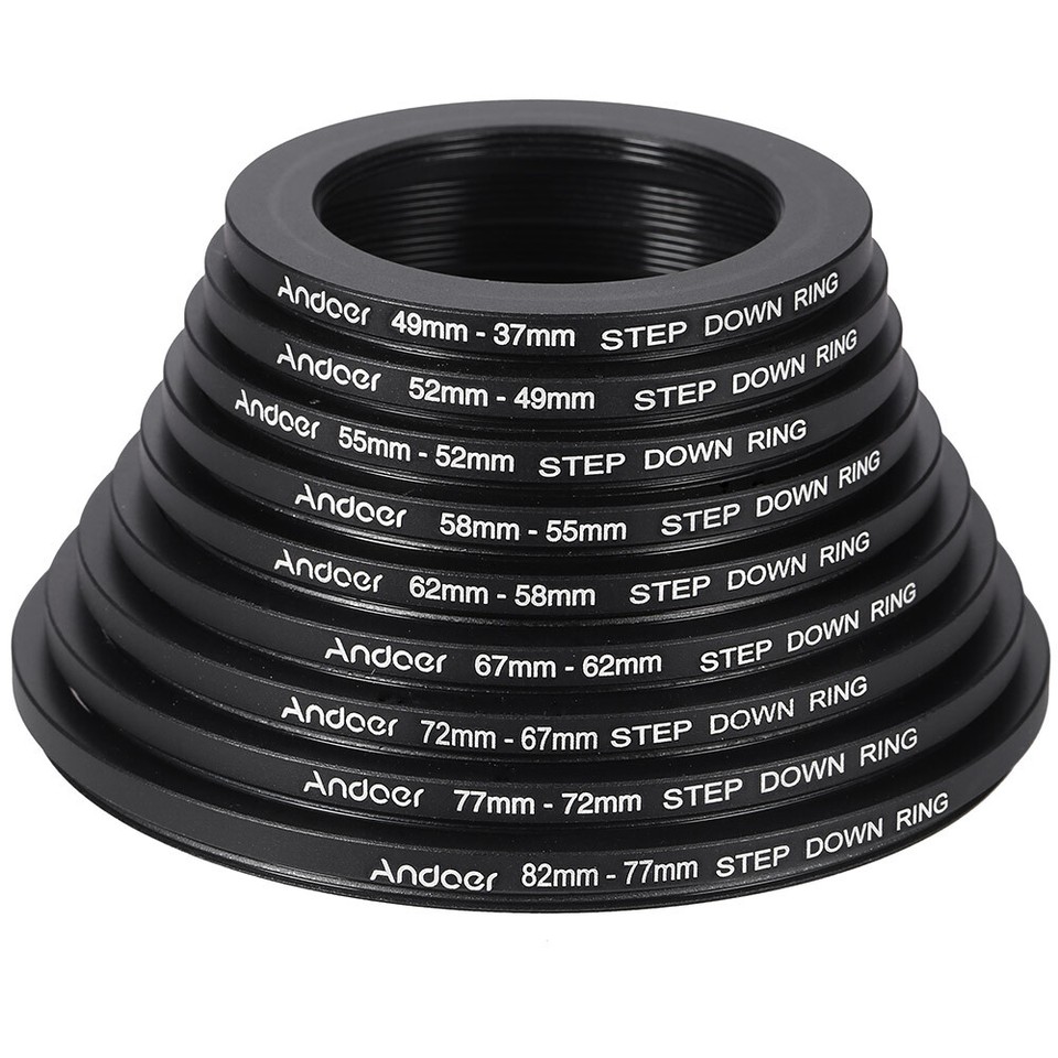 18pcs Camera Lens Filter Adapter Kit 9pcs Step Up Ring & 9pcs Step Down ...