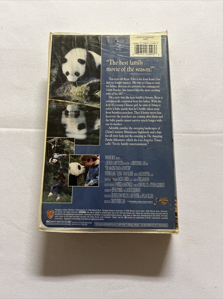 1995 THE AMAZING PANDA ADVENTURE VHS Tape, COMPLETE/TESTED SEE PHOTOS ...