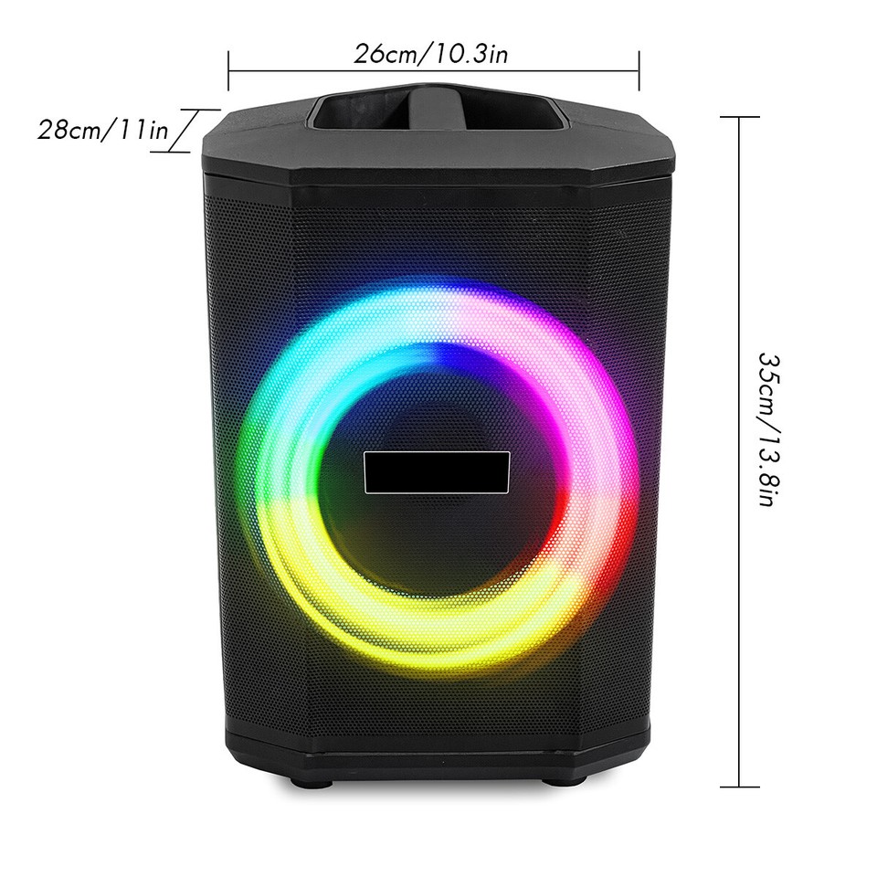 2400W Portable Bluetooth Speaker Powerful Sound Deep Bass 8'' Loud ...