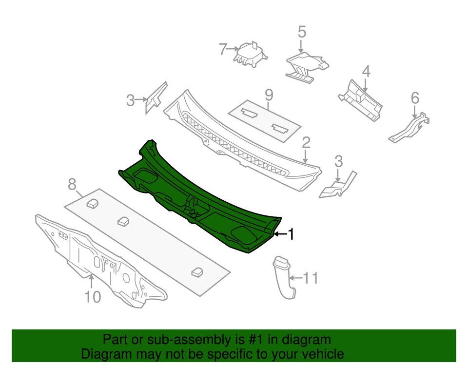 Genuine Ford Cowl Top Panel 5F9Z-7402010-AA | eBay