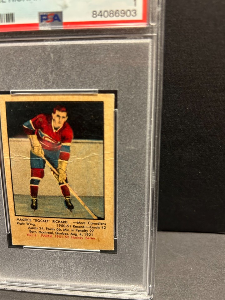1951 PARKHURST #4 MAURICE RICHARD ROOKIE CARD PSA GRADED 1 | eBay