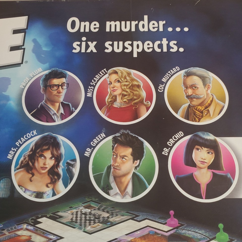 Game Clue Murder Mystery Mansion Suspects 100% Complete Introducing Dr ...