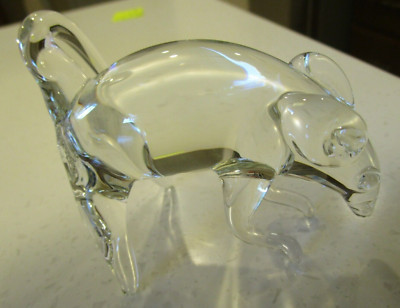 VINTAGE DAVID C BEAUBIEN DCB CLEAR GLASS LARGE MOUSE ART FIGURINE | eBay