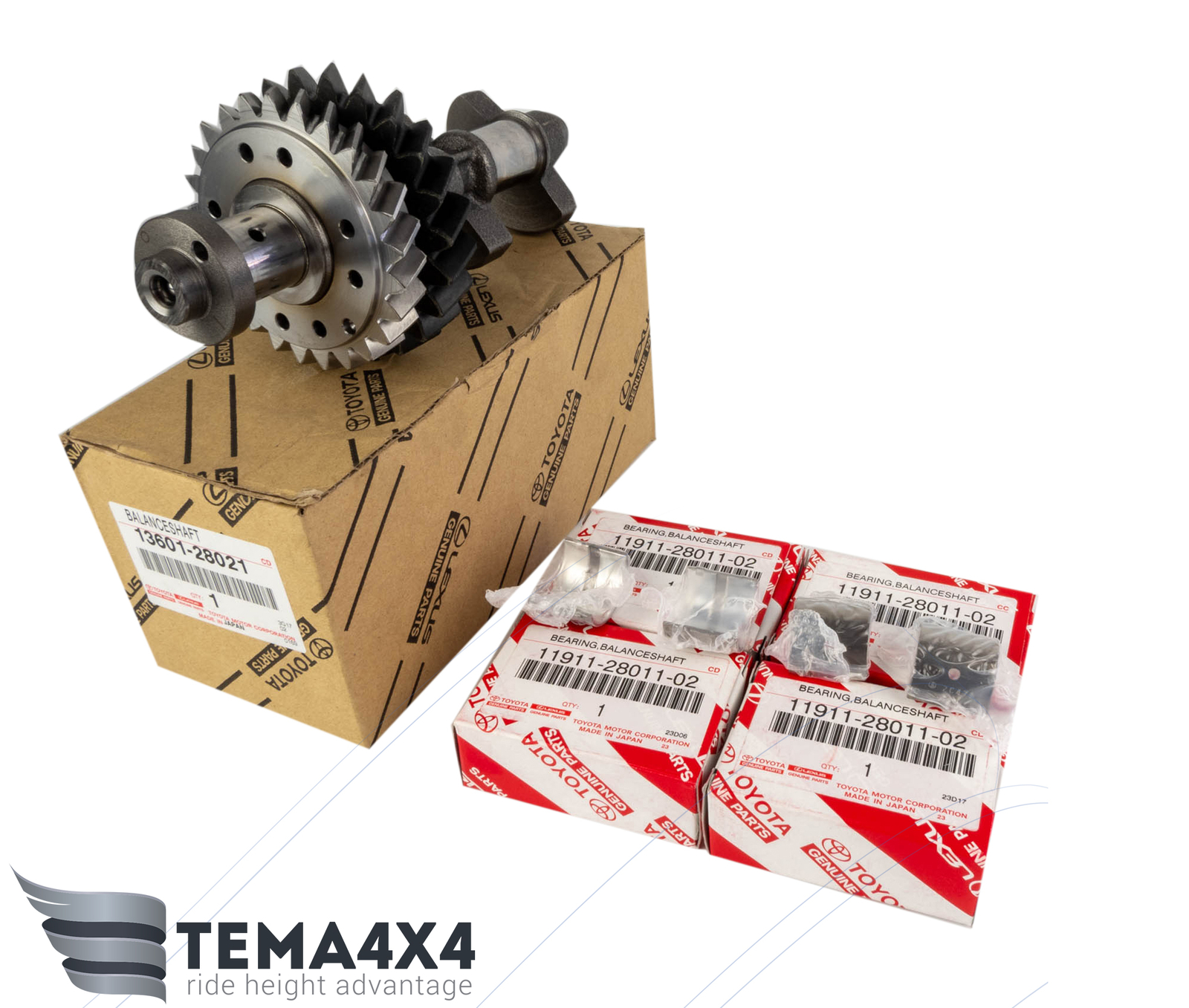 Genuine OEM Balance Shaft NO.1 wit bearing set for Toyota 13601-28021 ...