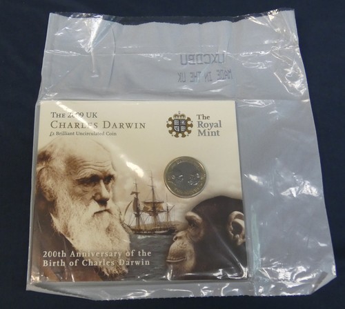 2009 Charles Darwin £2 Two Pound Coin Royal Mint BUNC pack - Factory ...