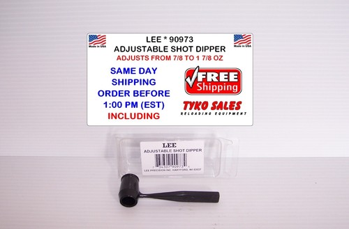 LEE 90973 * LEE PRECISION ADJUSTABLE SHOT DIPPER * ADJUSTS FROM 7/8 TO ...