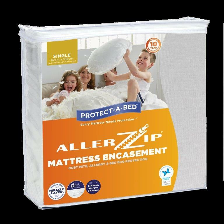 Queen bed Allerzip Smooth Fully Encased Mattress Protector by Protect a ...