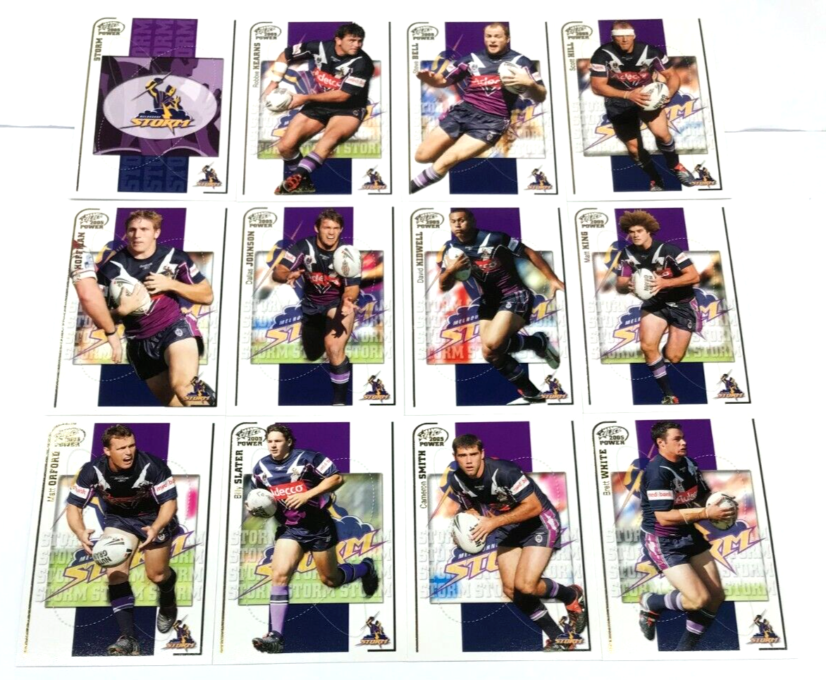 2005 SELECT NRL POWER CARD BASE CARD FULL TEAM SET MELBOURNE STORM (12 ...