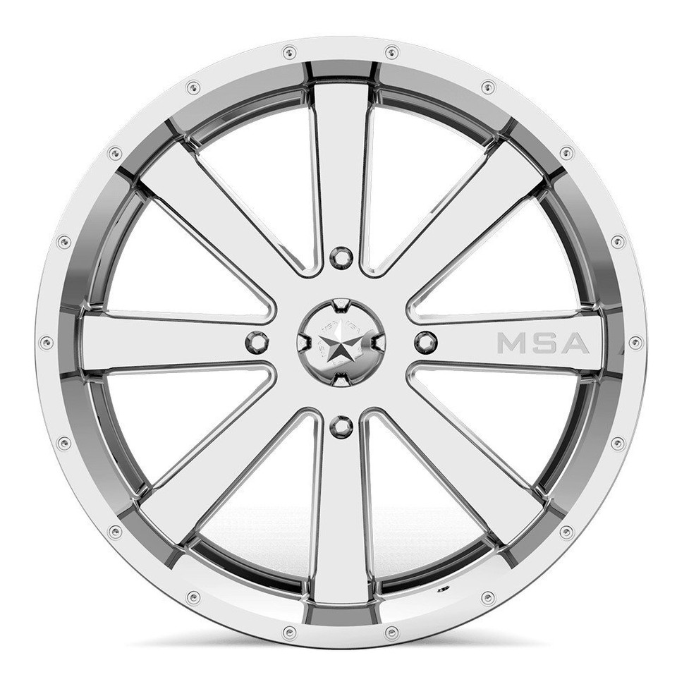 4x MSA Offroad Wheels 24" M34 Flash ATV/UTV Wheels Chrome 24x7 4x137 ...