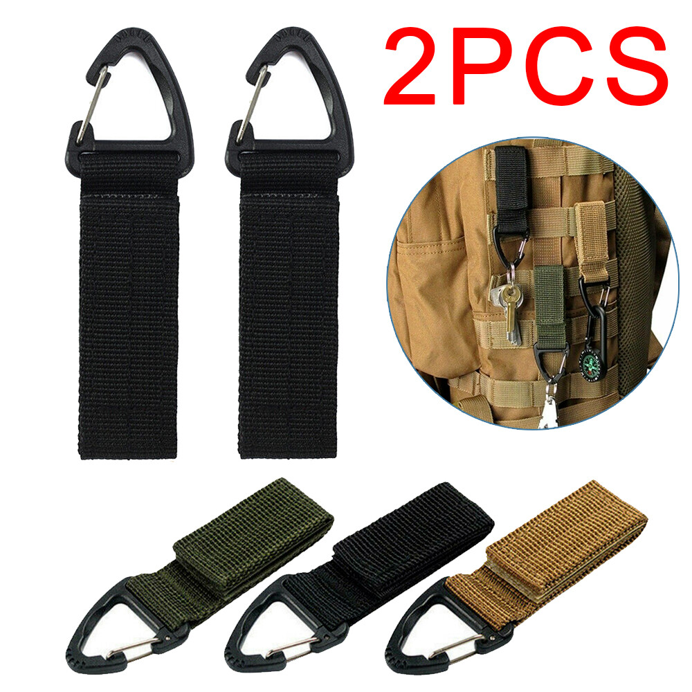 2PCS Tactical Molle Heavy Duty Key Chain Belt Nylon Key Ring Keychain ...