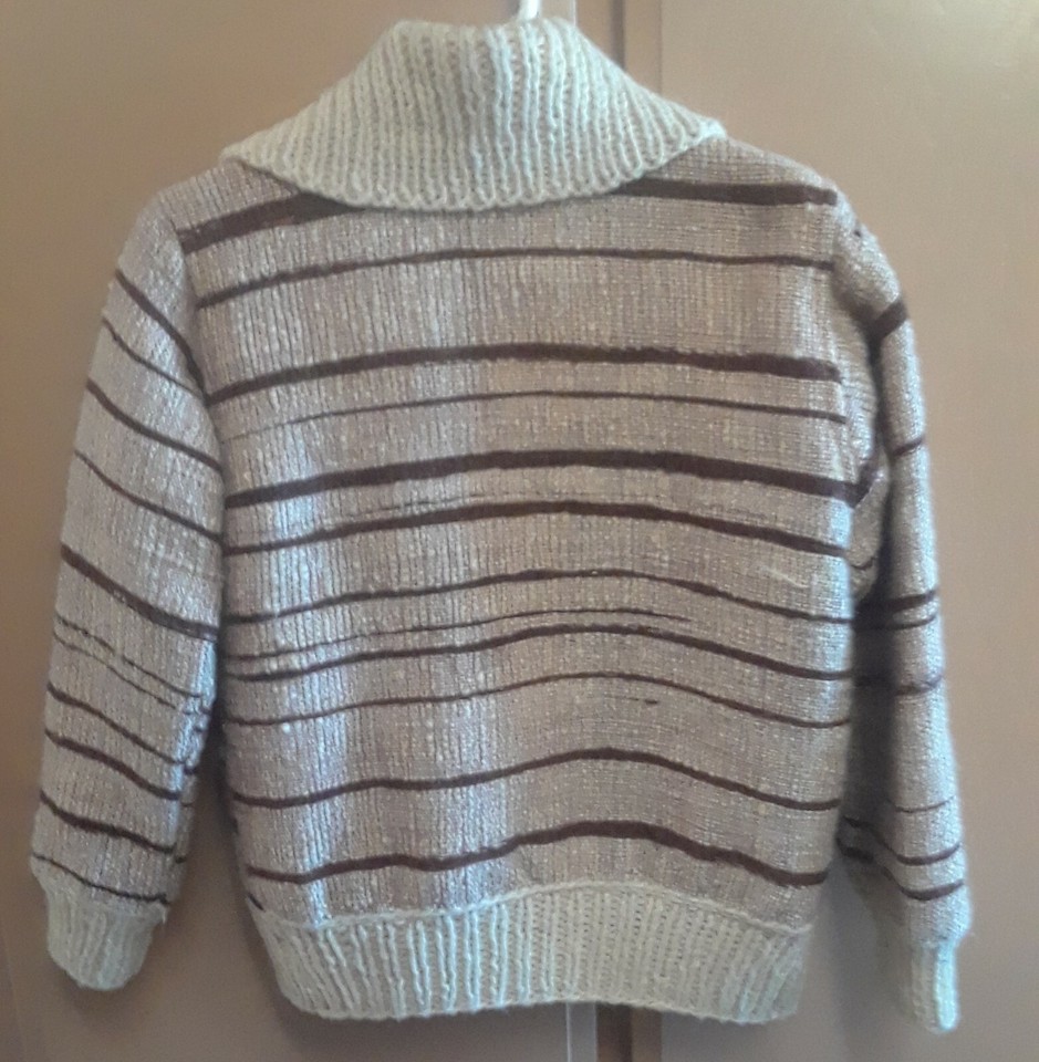 HAND MADE WOOL JACKET, MADE IN GREECE, BEIGE WOOL COLLAR, CUFFS AND ...
