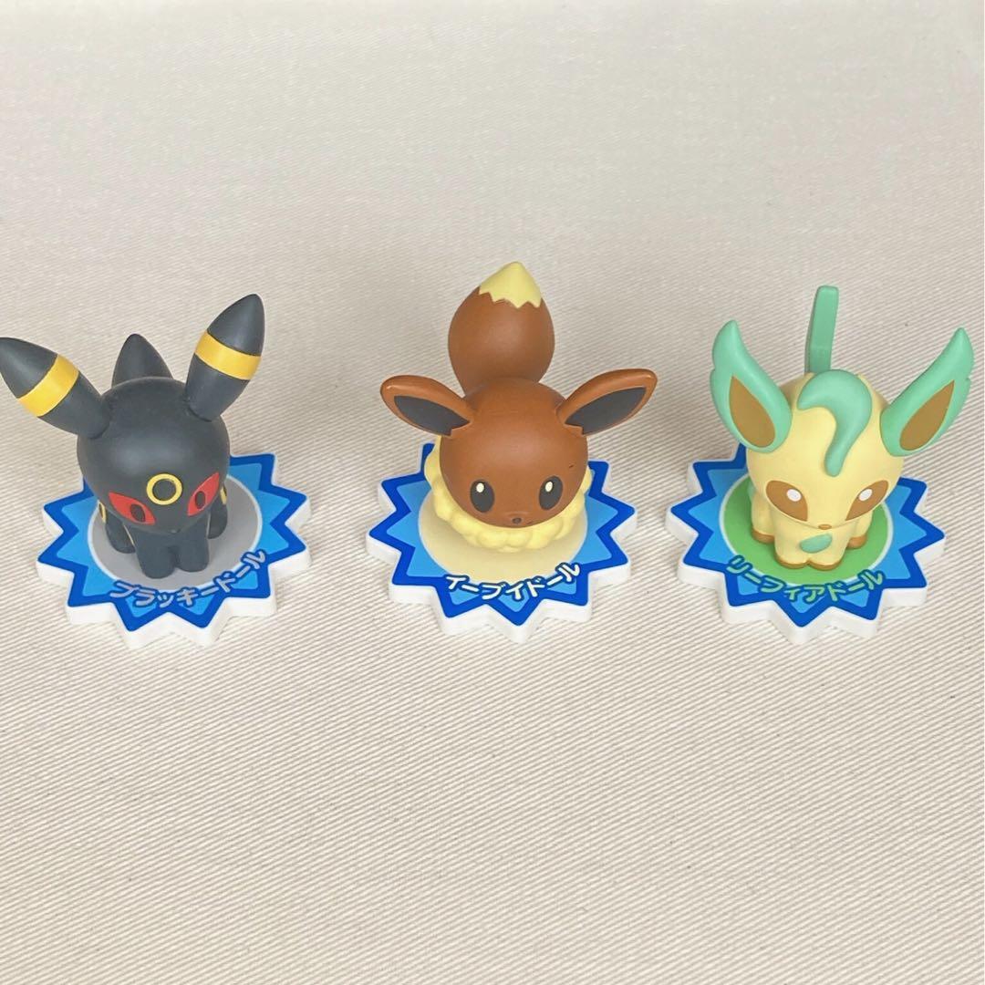 Pokemon Mini Figure lot set 3 Umbreon Eevee Leafeon model cartoon merch ...
