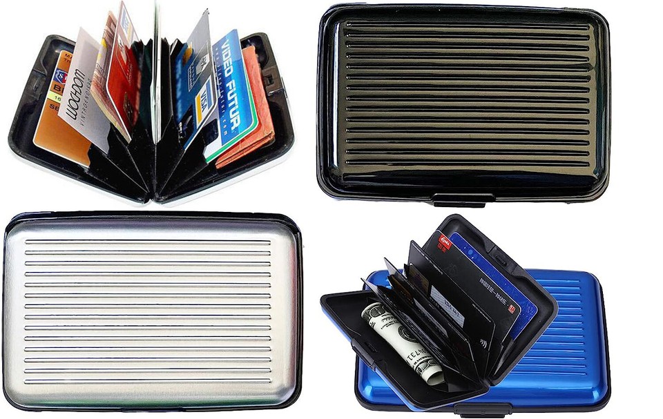 RFID Blocking Slim Metal Hard Card Case Credit Card Holder Mini ...