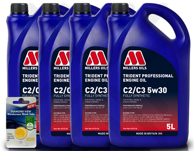 Millers Oil Trident C2/C3 5W30 Fully Syn Engine Oil 20L 20 Litre + 5L ...