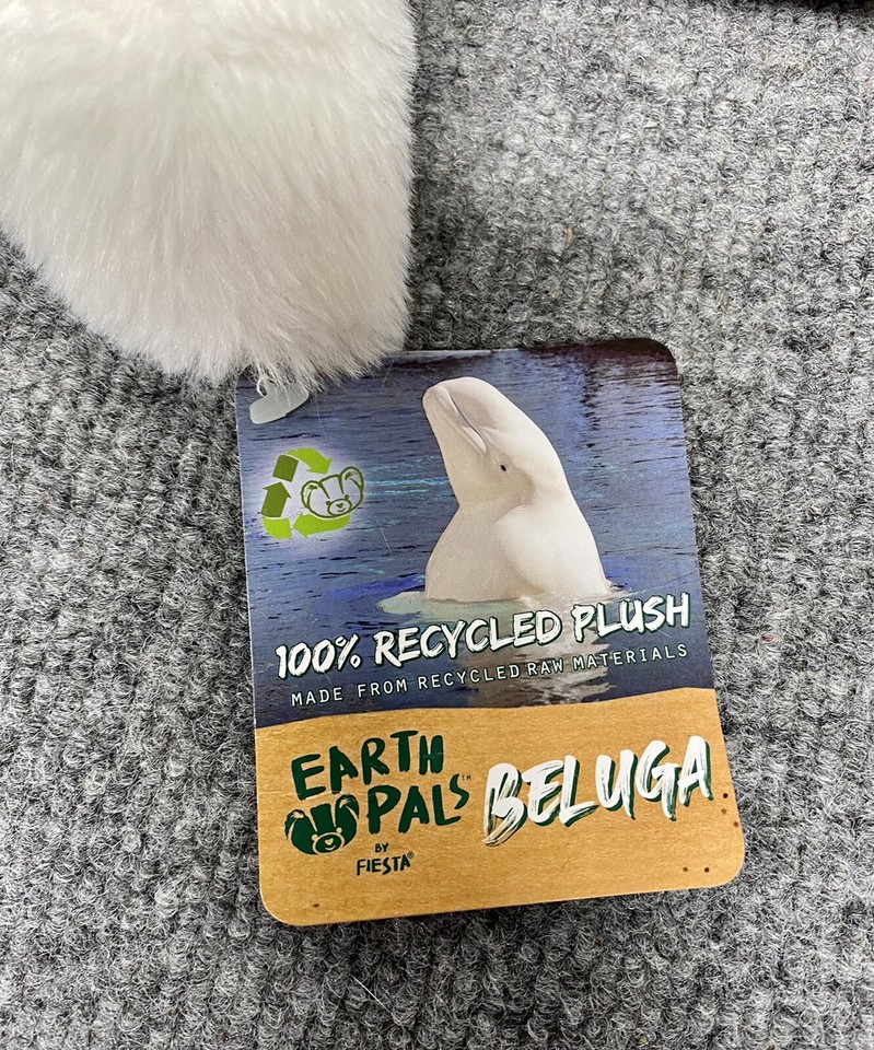 Fiesta Earth Pals Beluga White Whale Plush Stuffed Animal Shed Aquarium ...