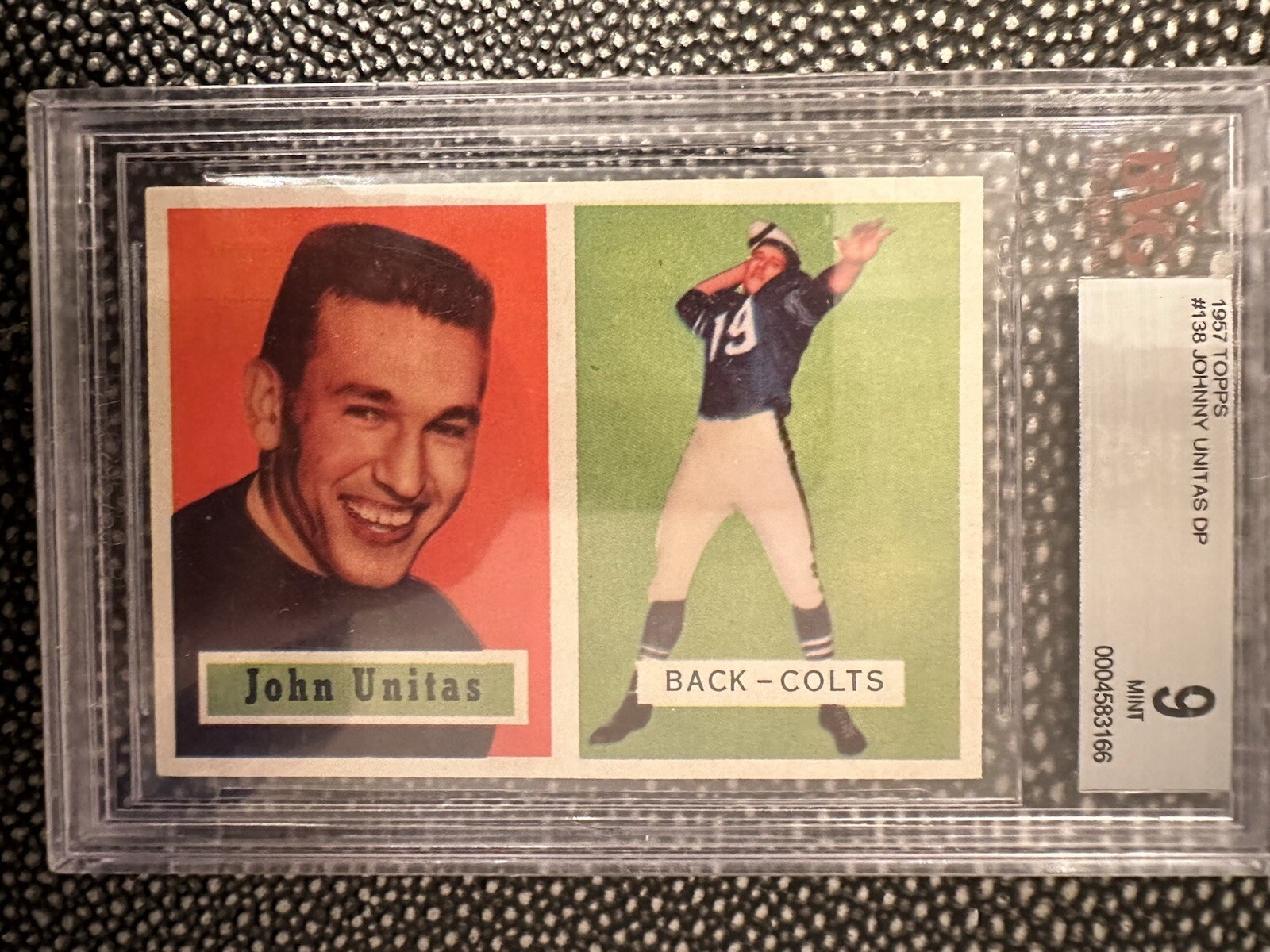 1957 Topps Football #158 Johnny Unitas RC ROOKIE HOF BVG 9 MINT POP 1 ...