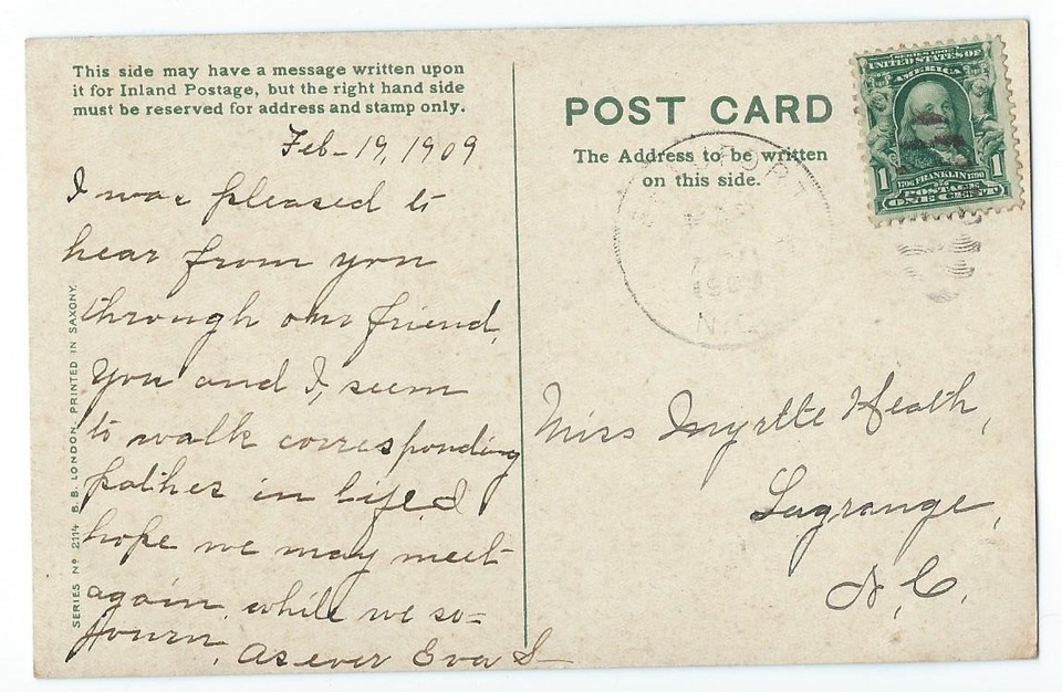 Vintage Postcard Past Golden Memories Present Happy Days Posted 1909 | eBay