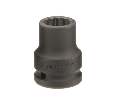 Genius Tools 1/2" Dr. 12mm Thin Wall Impact Socket (12-Point) (CR-Mo ...