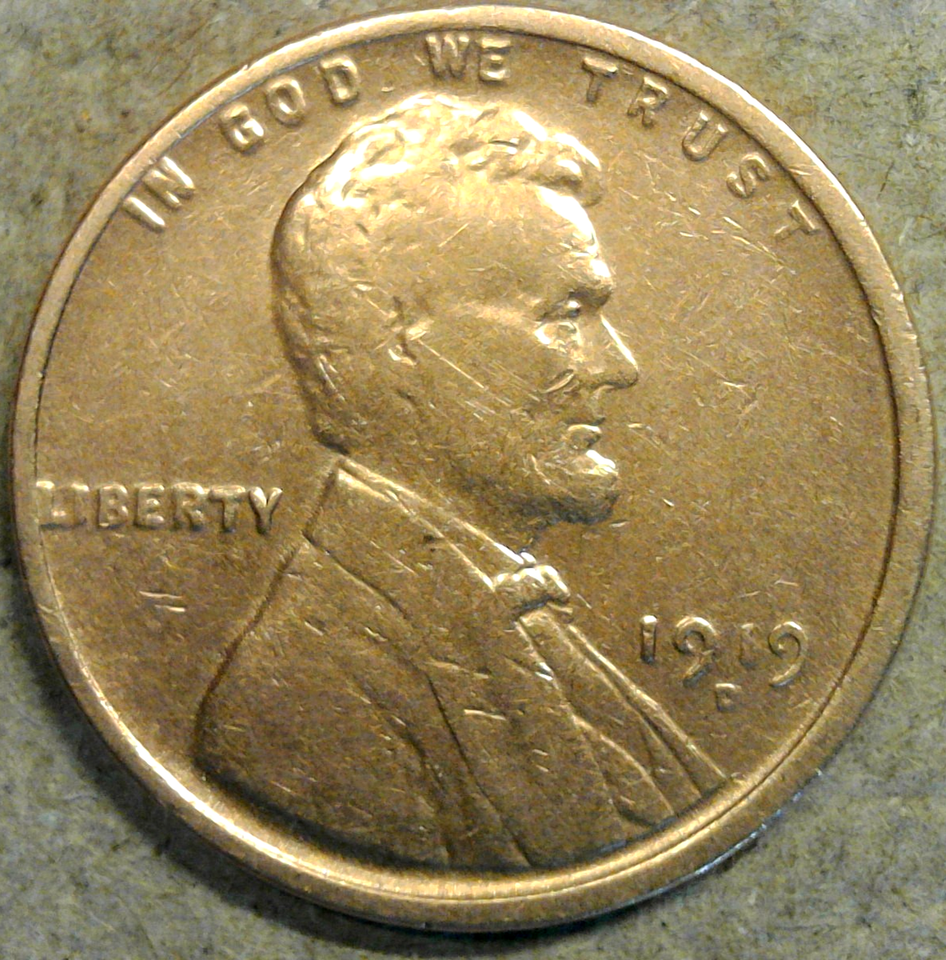 1919 D American Cent Circulated Brown Lincoln Wheat Denver Mint Penny ...
