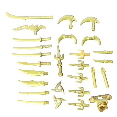LEGO Ninjago Gold Ninja Weapon Set Katana Sword Dagger Throwing Star ...
