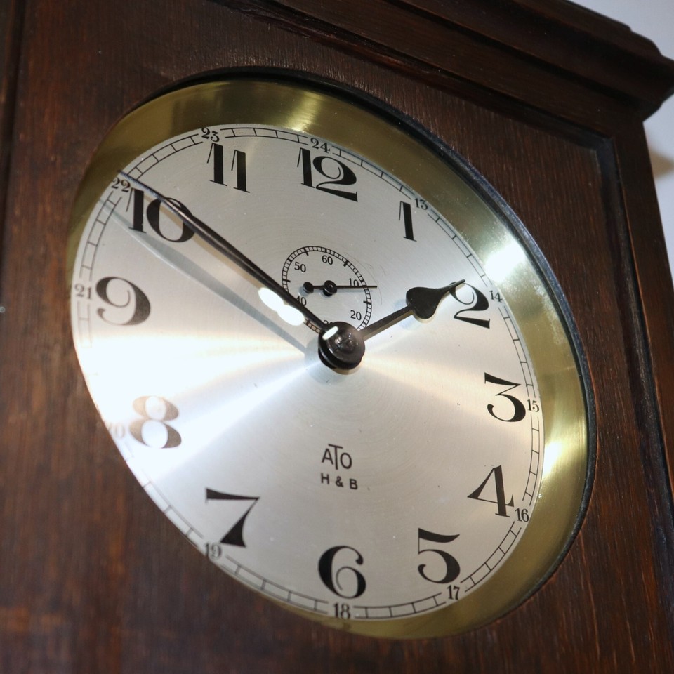 ATO HALLER & BENZING Antique Wall TOP Clock 1920s ELECTRIC! Super RARE ...