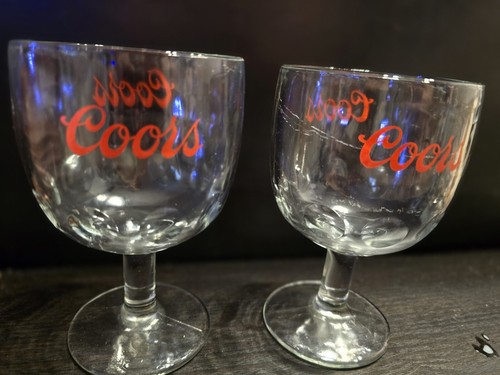 PAIR OF Vintage COORS Heavy Stemmed Glass Beer Goblets - 16 Oz | eBay