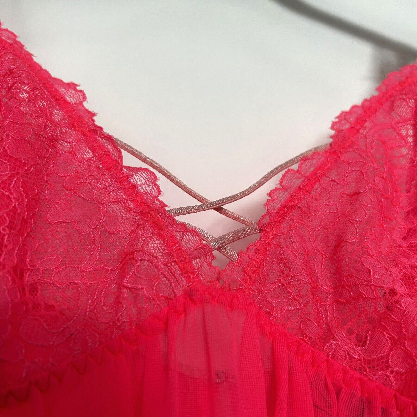 Victoria’s Secret Lingerie S Neon Pink Babydoll Dress… - Gem