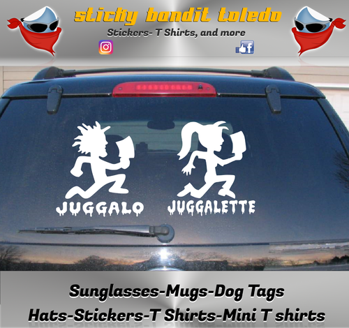 Juggalo Juggalette ICP Psychopathic records window vinyl decal sticker ...