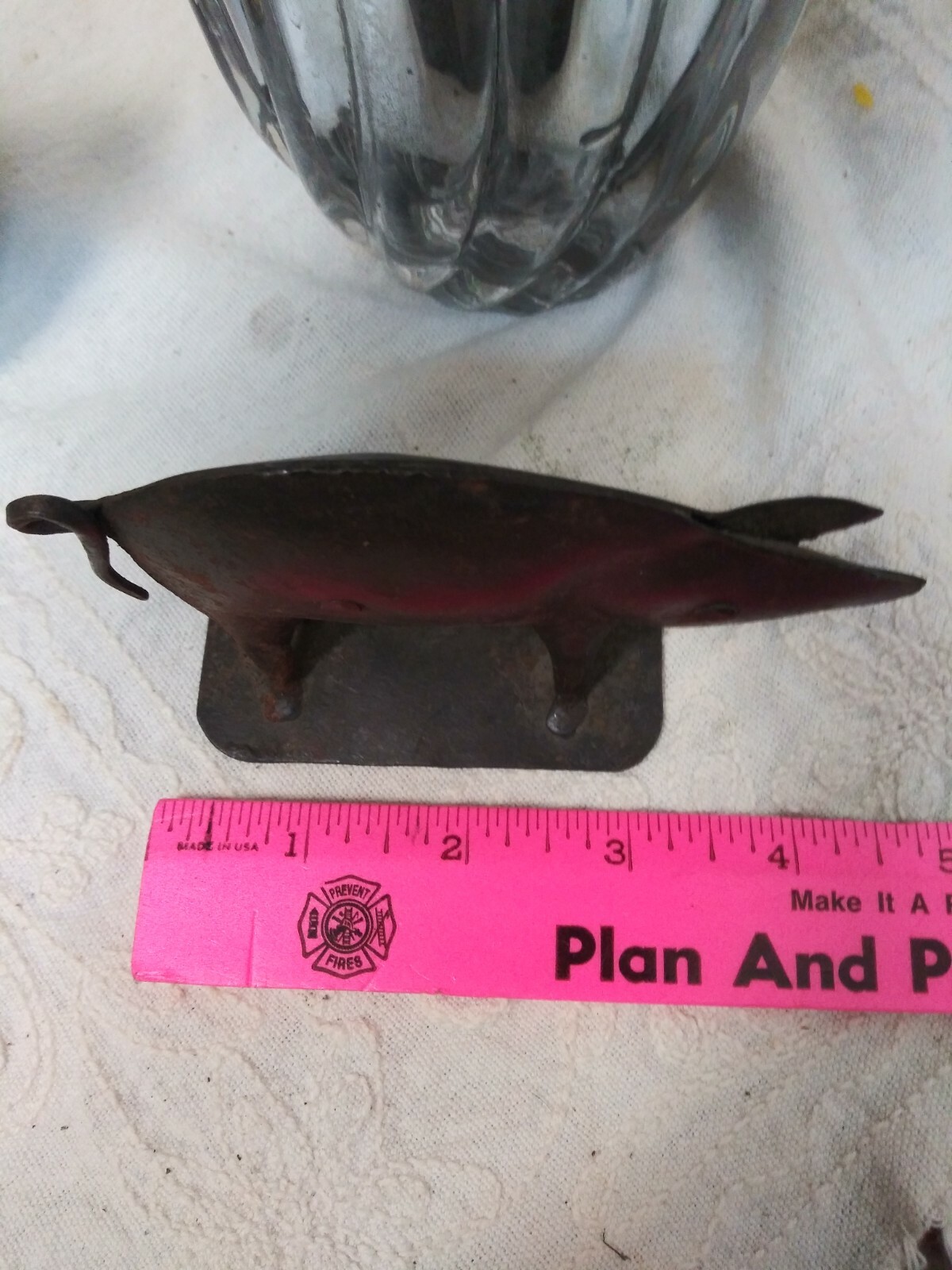 Rustic Primitive 4” x 3” Metal Pig Hog Shelf Mantle Decor Farm ...