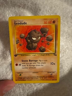1st Edition Geodude Fossil Pokemon Card | eBay