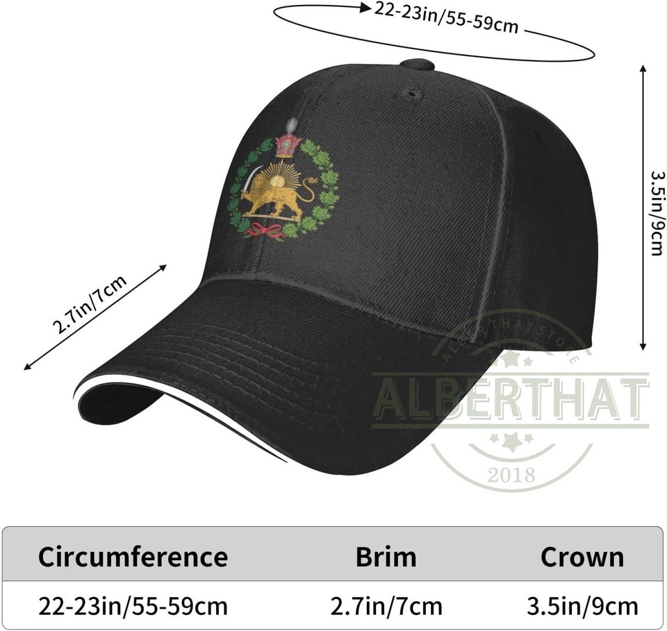 Persian Flag Iranian Lion Sun and Crown Iran Persia Baseball Cap ...