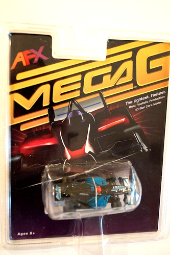 AFX HO MEGA G AMJET #29 FORMULA ONE RACING SLOT CAR BLACK/BLUE MINT FRE ...