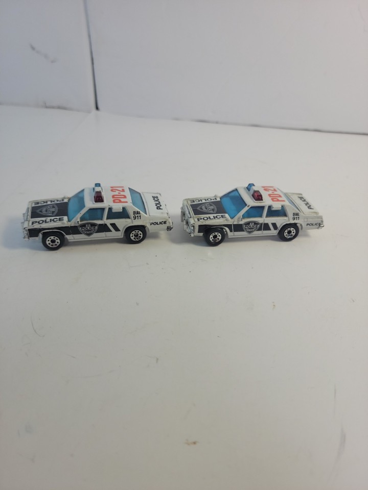 Pair Matchbox Ford LTD Police Car Intercom City PD-21 Collectible Cop ...