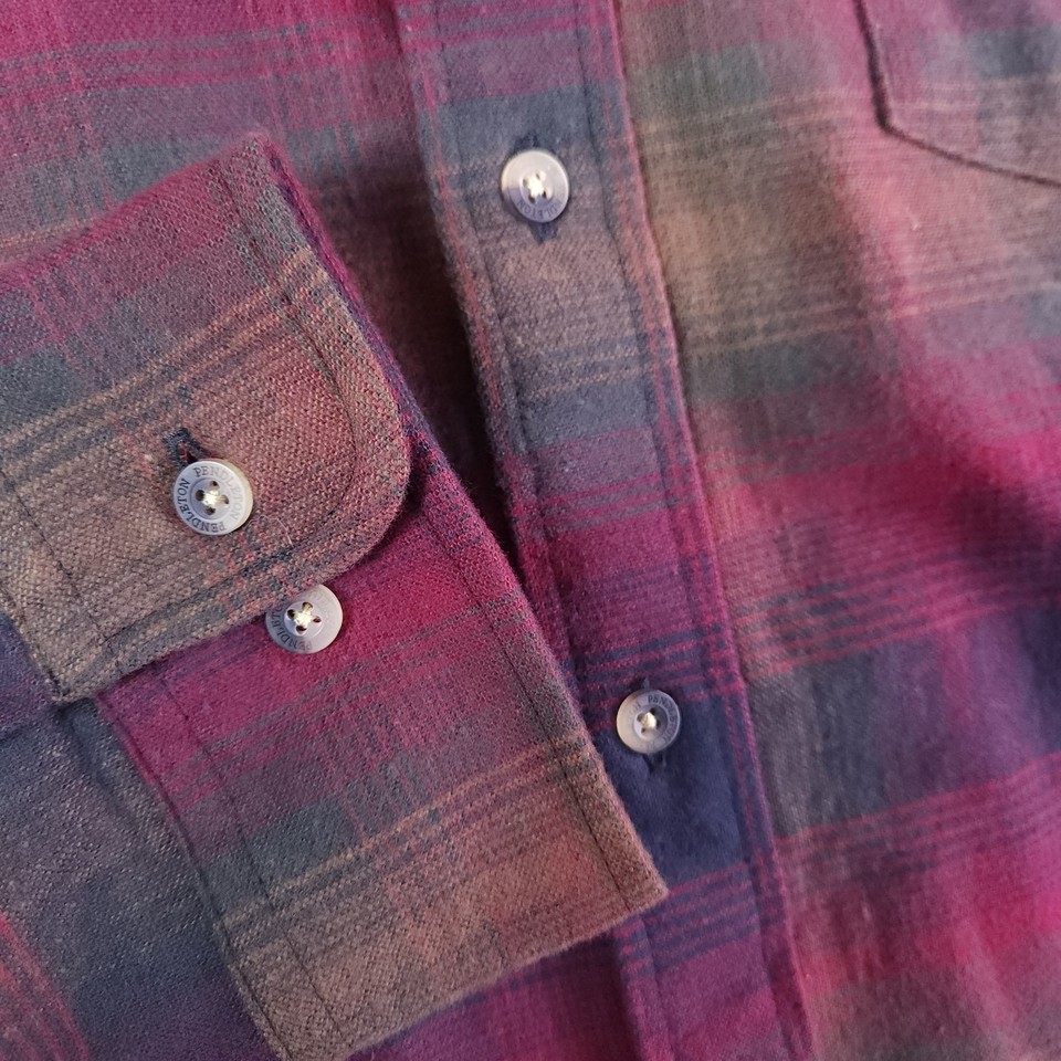 PENDLETON Mason Flannel Shirt Men’s XL Button Down Red Burgundy Plaid Grunge | eBay