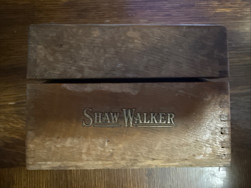 Vtg Shaw-Walker Wood File Box for 4" x 6" Cards Recipe Dovetail Joints ...