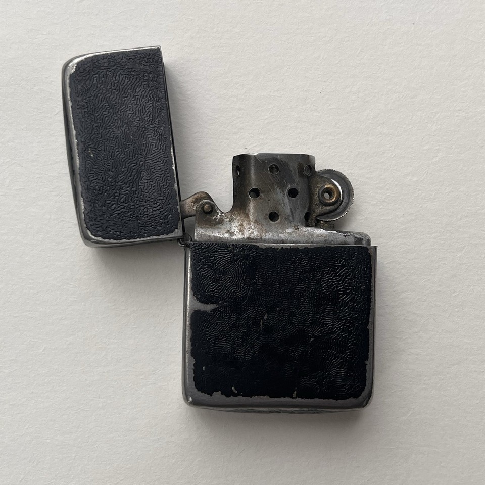 Vintage WWII Zippo Lighter Black Crackle 1940s 14 Hole 3 Barrel | eBay