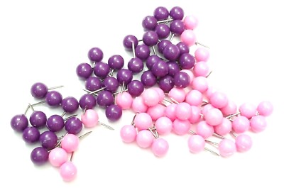 NEW 80 ROUND PUSH PINS 40 PINK & 40 PURPLE 3/8" DIAMETER MAP | eBay