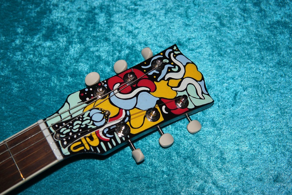 Custom Painted Gibson SG USA guitar vintage design | eBay