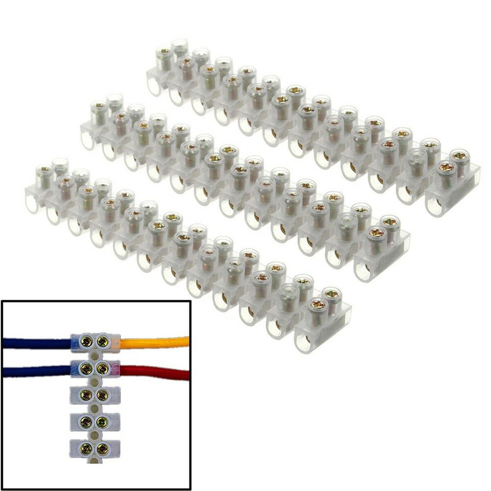 3PCS 12 Way 3A Plastic Terminal Block Wire Connector Barrier Strip ...