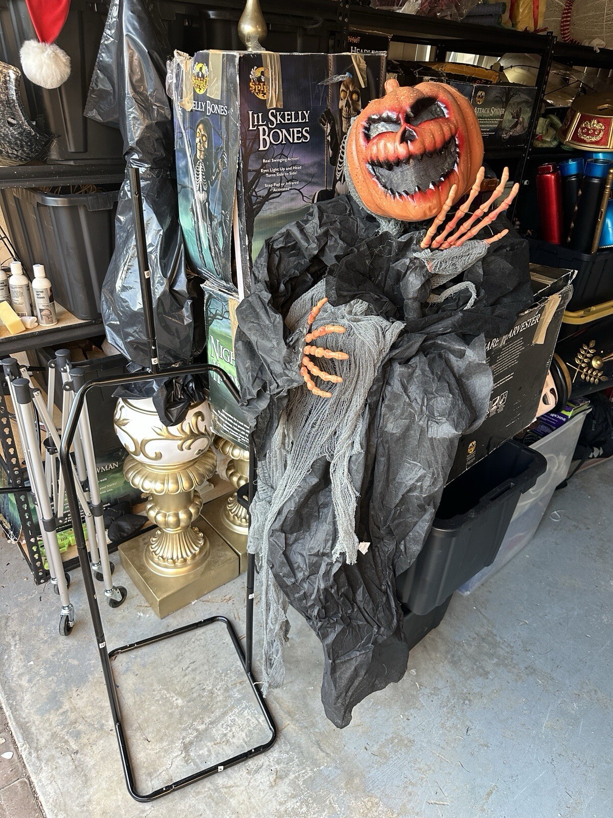 Spirit Halloween Animated Life Size Animatronic Prop Pumpkin Man ...